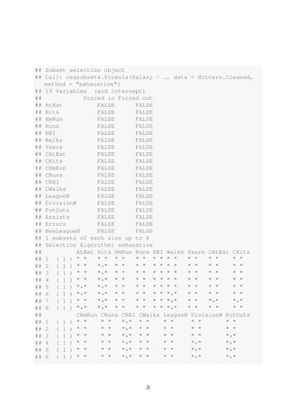 Linear Model Selection and Regularization (Article 6 - Practical exercises) | PDF