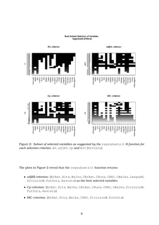 Linear Model Selection and Regularization (Article 6 - Practical exercises) | PDF