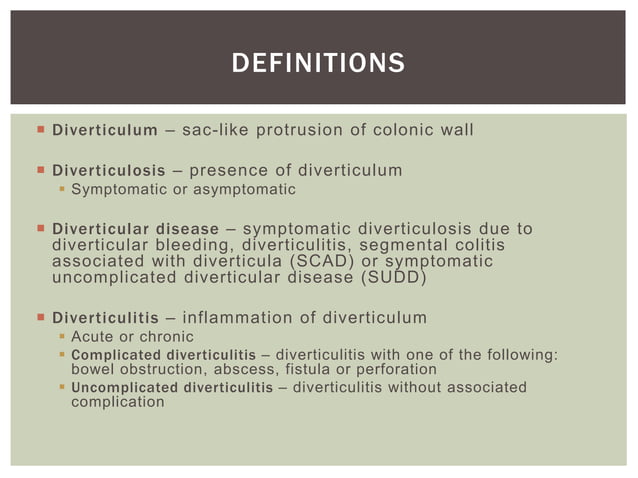 Diverticulosis and diverticulitis | PPTX | Digestive Disorders ...