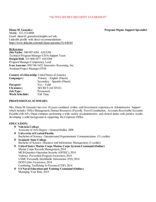 DGonzalez_Resume_October 2015 | DOCX | Human Resources | Business