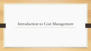Cost Management | PPTX