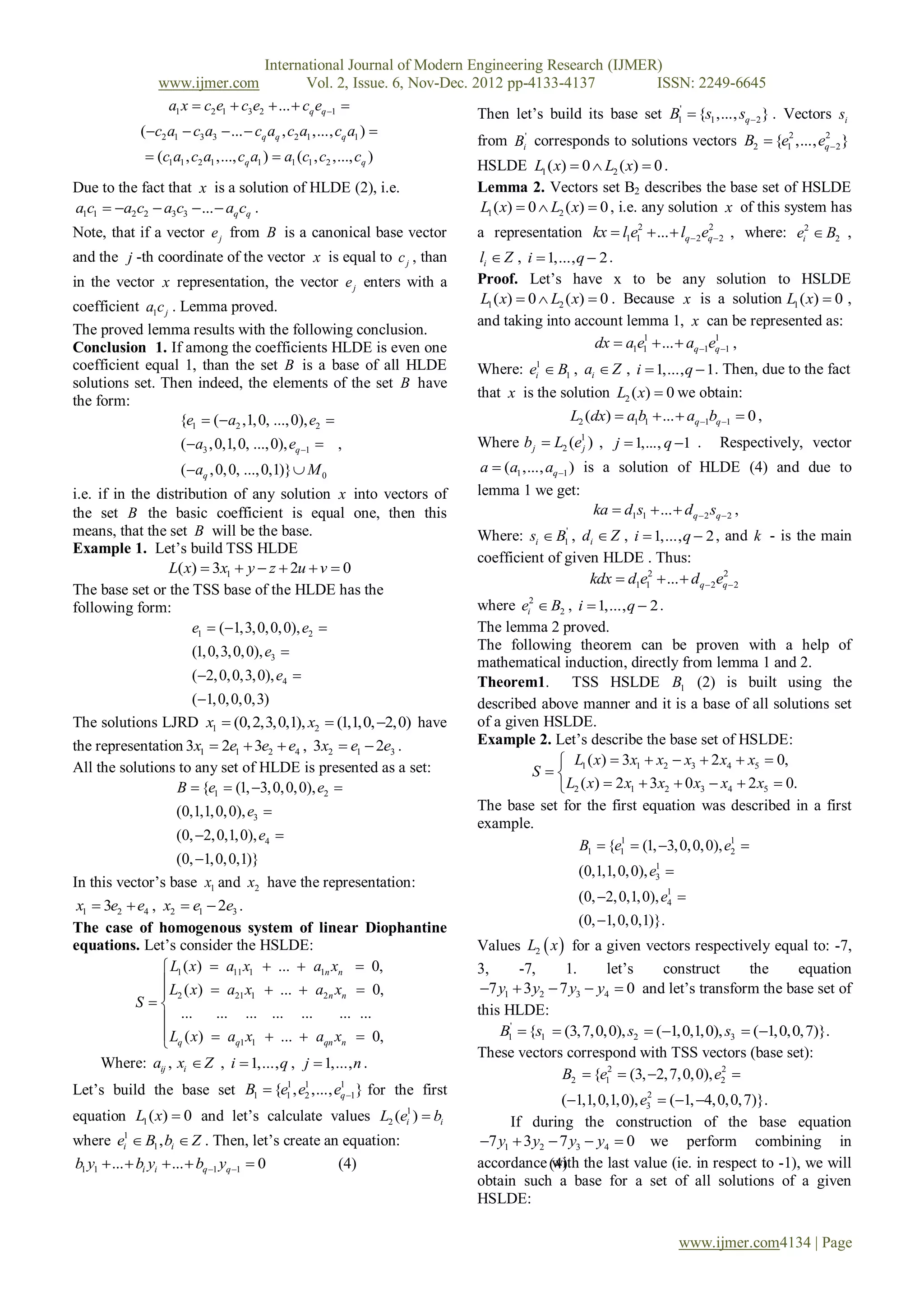 The Computational Algorithm for Supported Solutions Set of Linear Diophantine Equations Systems ...