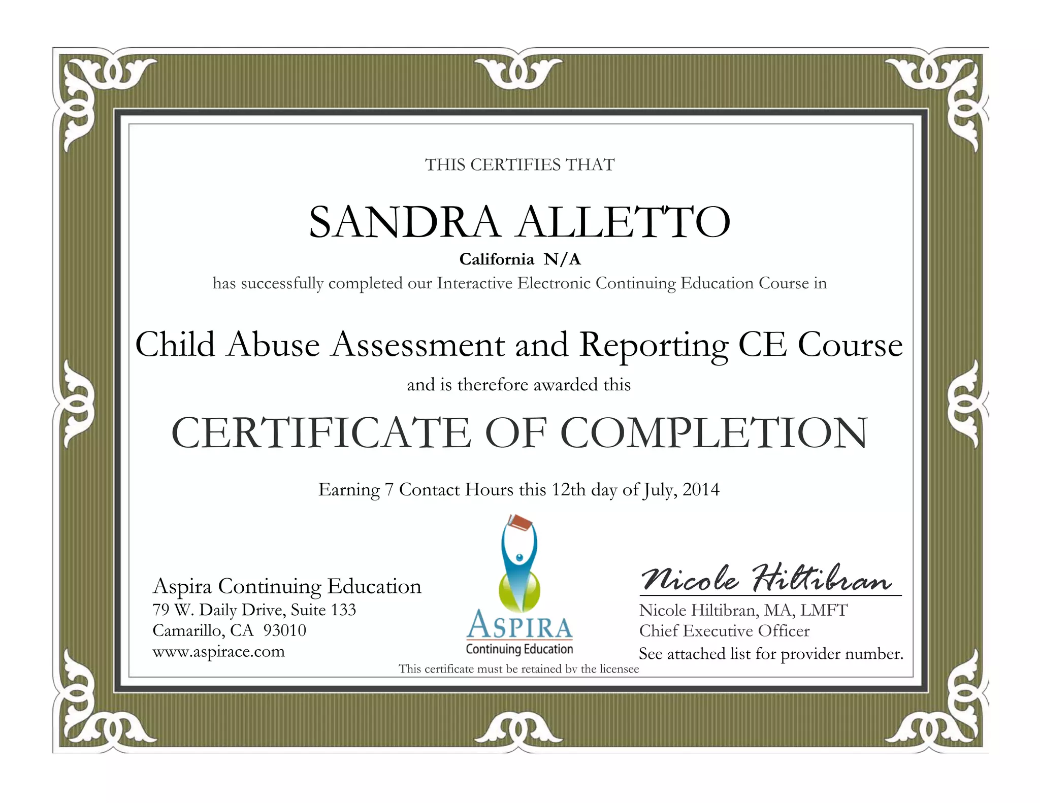 Child Abuse Certification (1) | PDF