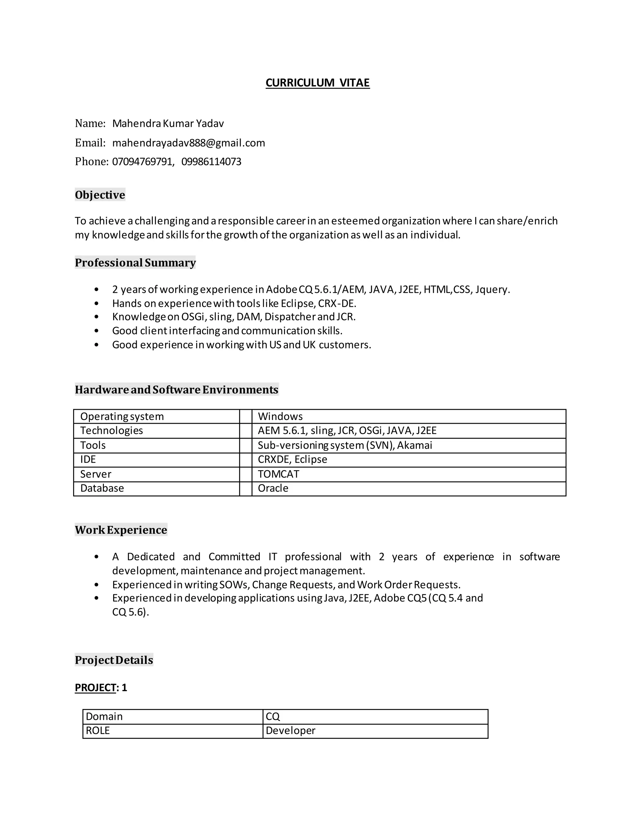 Updated Mahendra CV | DOCX
