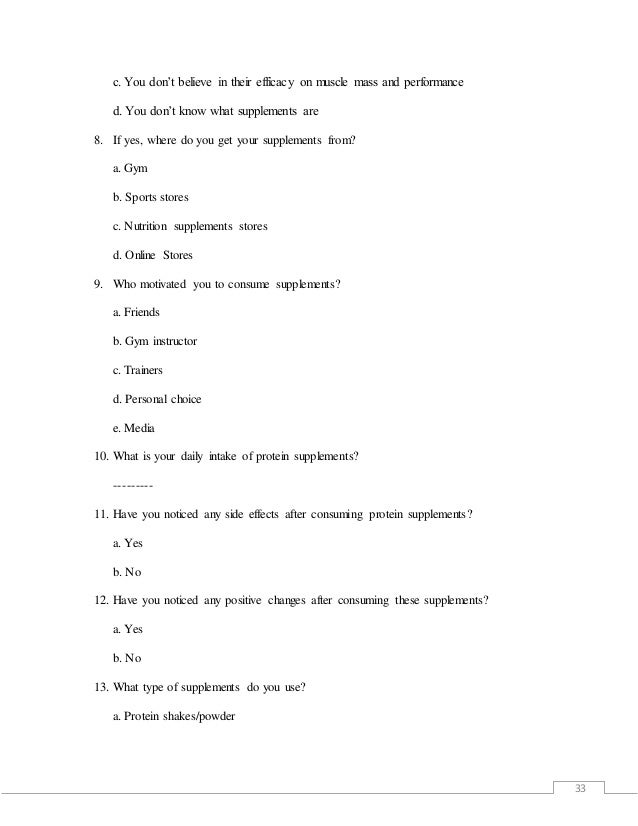 Protein supplements research