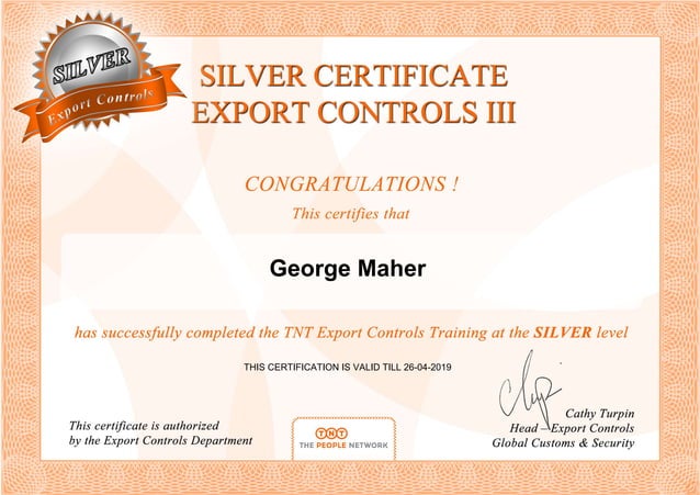 George Maher Mandatory Export Controls Awareness Training (EC3) | PDF ...