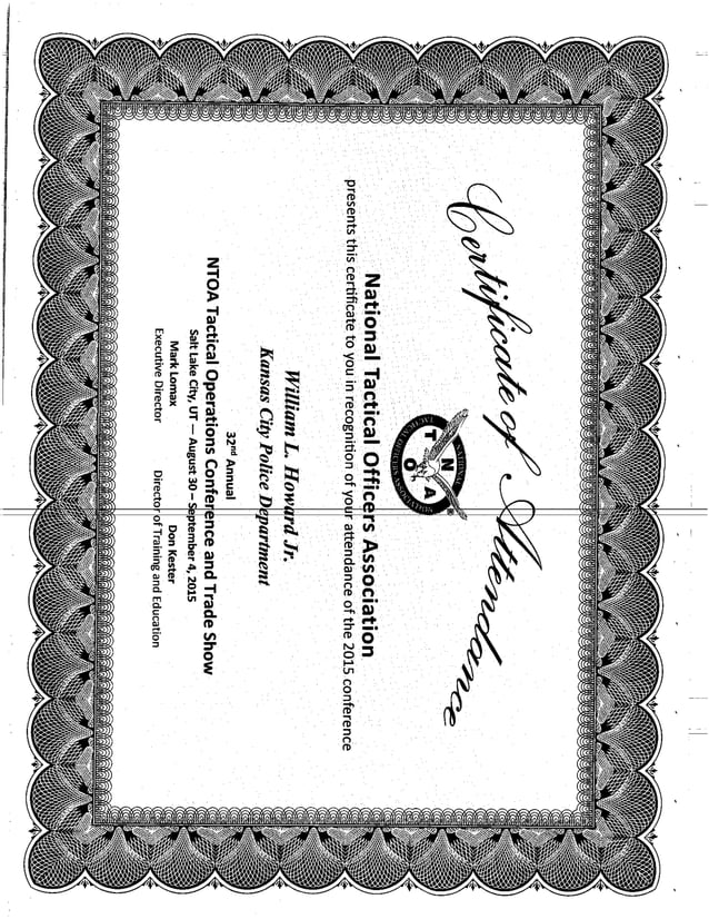 NTOA Certificate | PDF