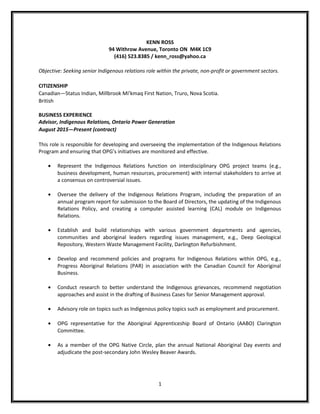 KENN ROSS Resume 2016 | DOC | Business | Business and Finance