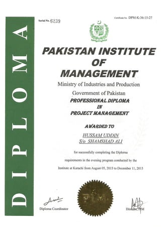 Project Management Certificate | PDF