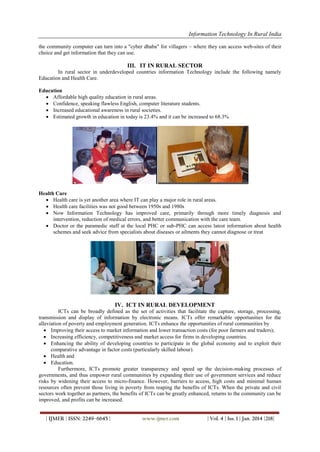 Information Technology in Rural India | PDF