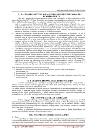 Information Technology in Rural India | PDF