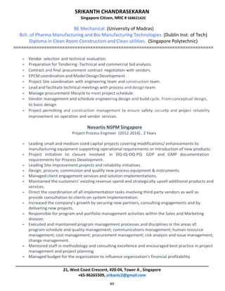 SRIKANTH CHANDRASEKARAN resume-OCT 2016_v1 | PDF