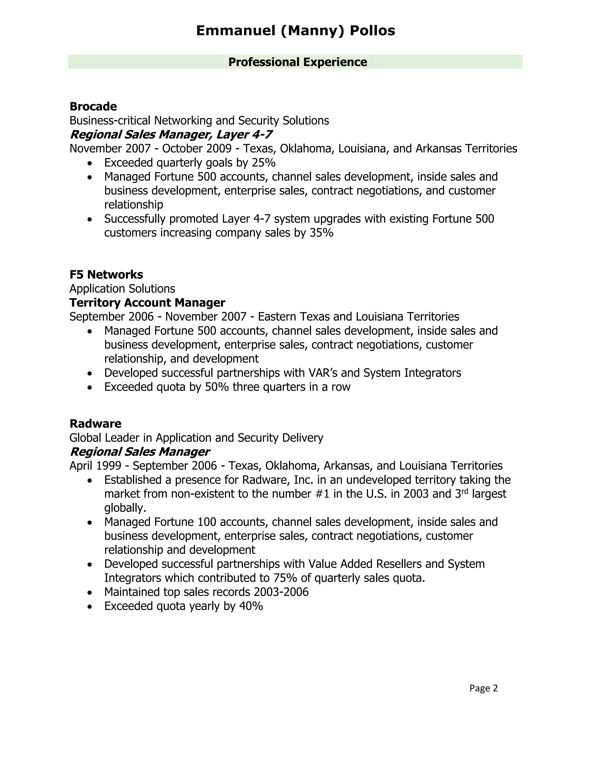 Emmanuel (Manny) Pollos Resume | PDF