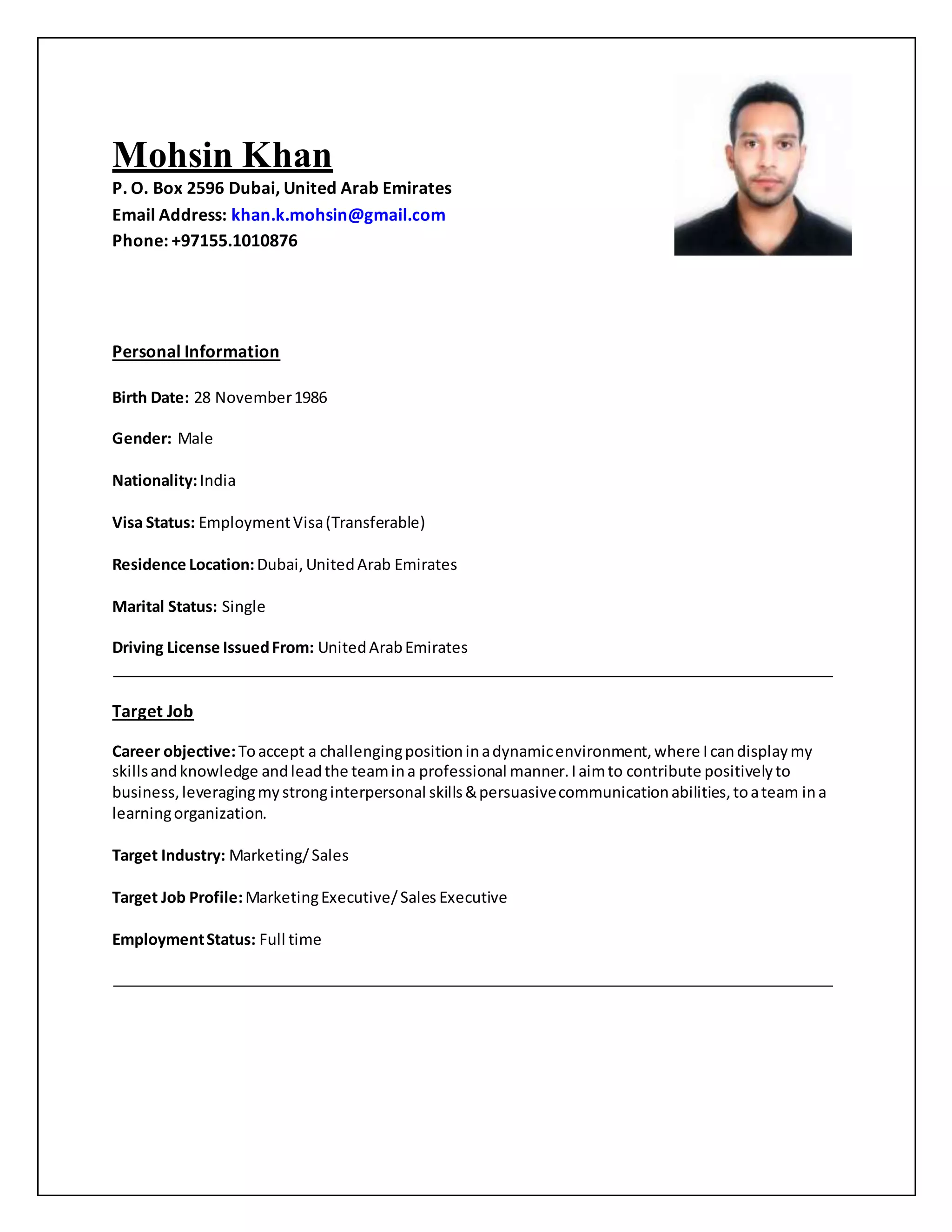 Mohsin Khan CV (1) | DOCX