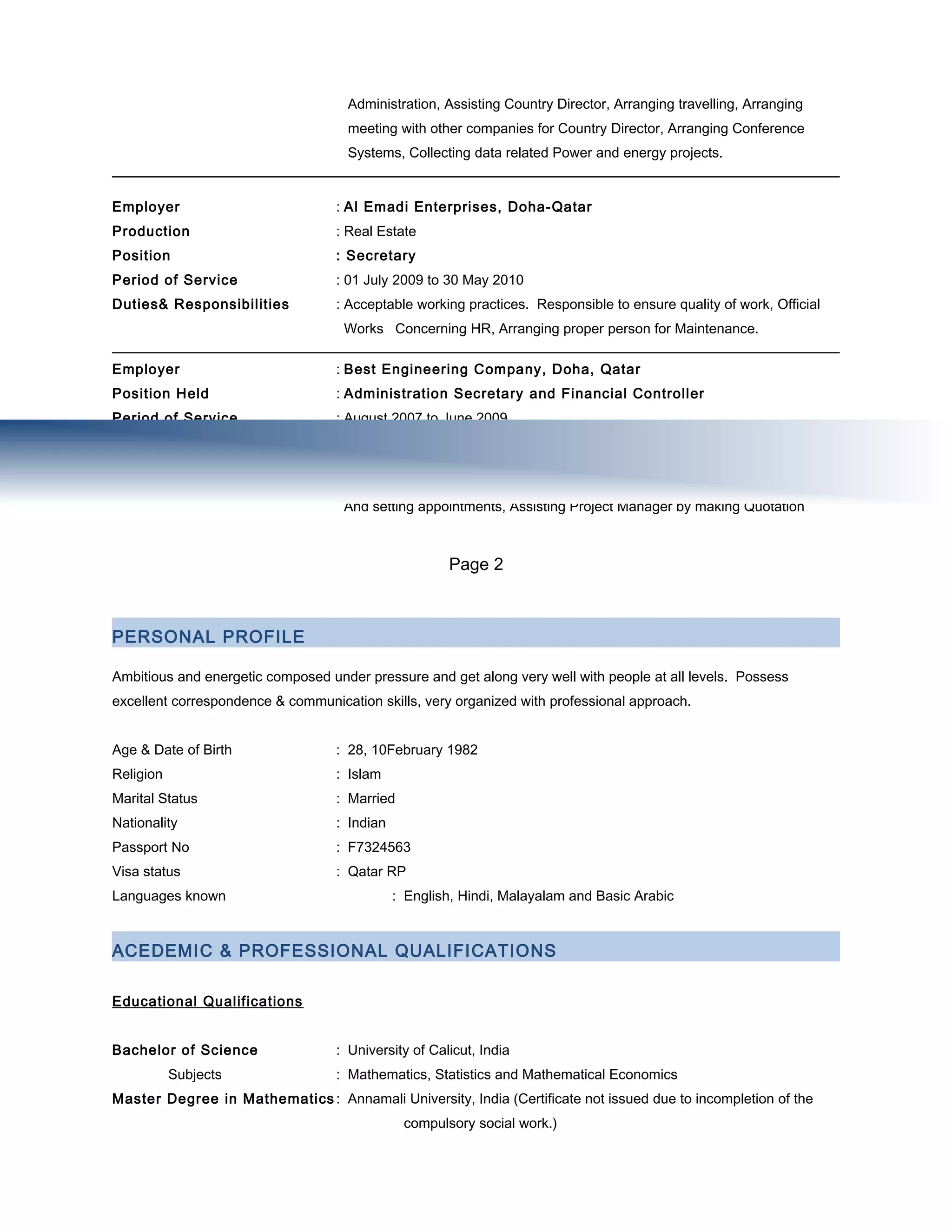 cv of Shabeer as of 19-09-2016 | PDF