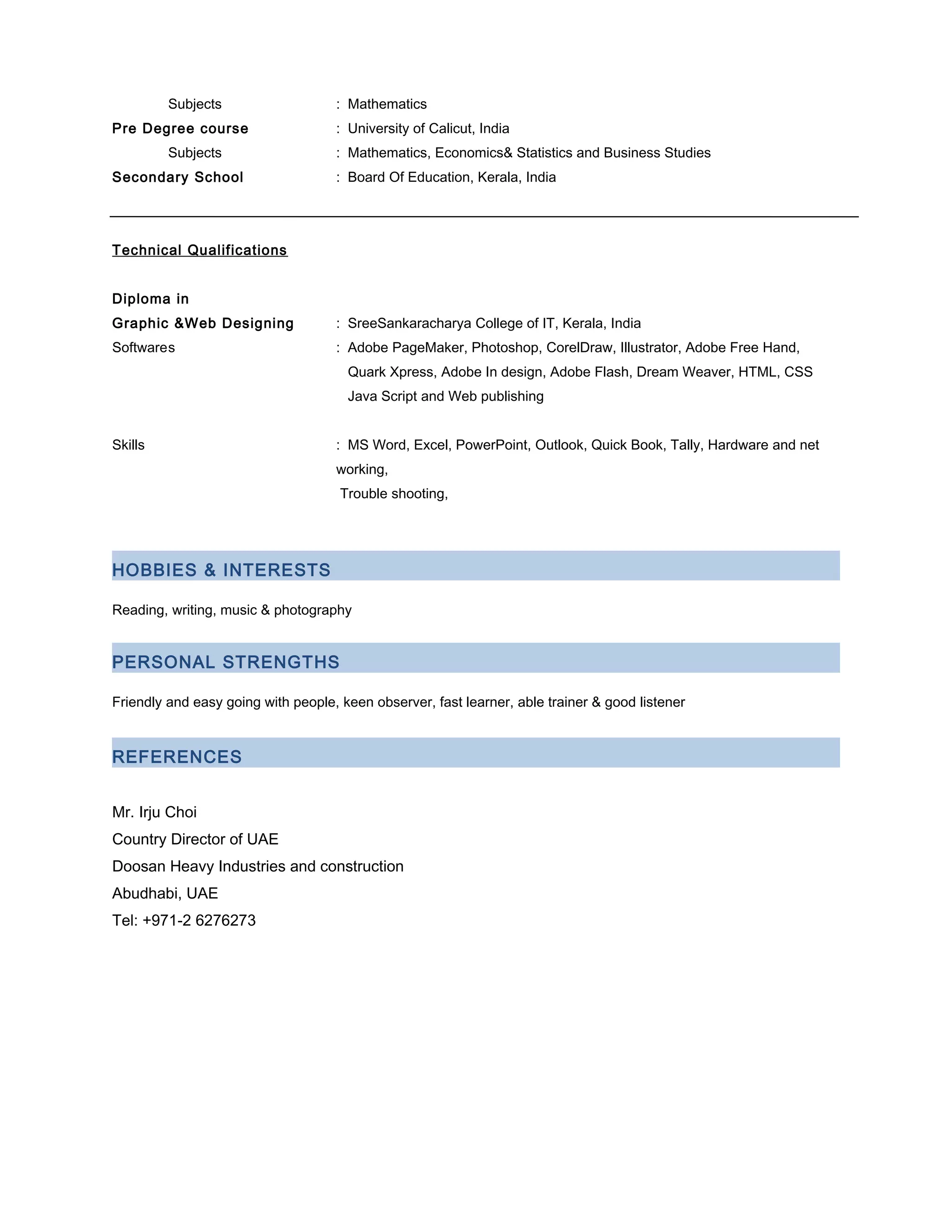 cv of Shabeer as of 19-09-2016 | PDF