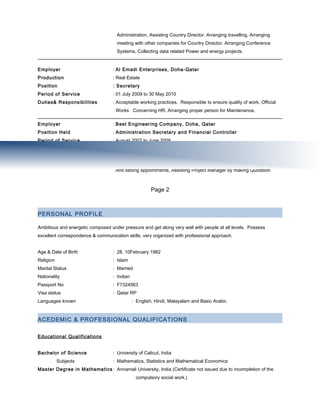 cv of Shabeer as of 19-09-2016 | PDF