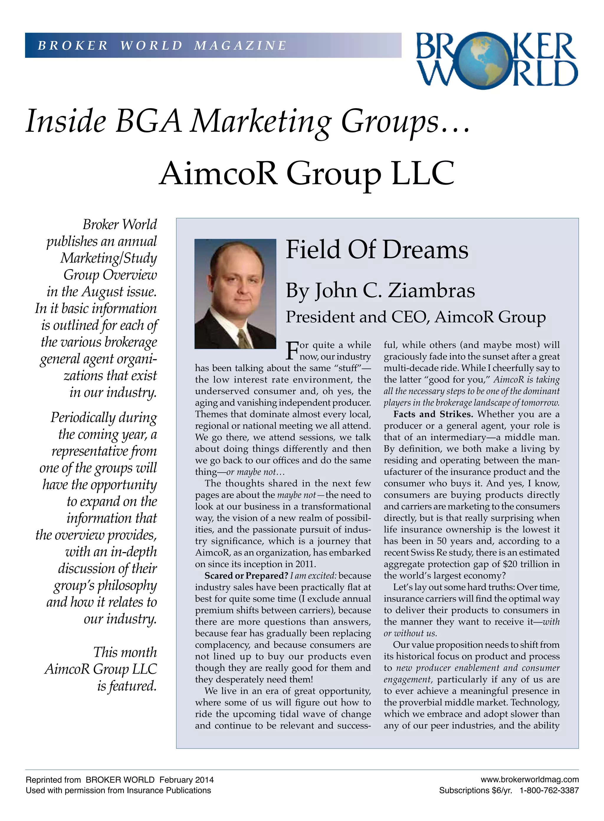 Inside BGA Marketing Groups - AimcoR | PDF