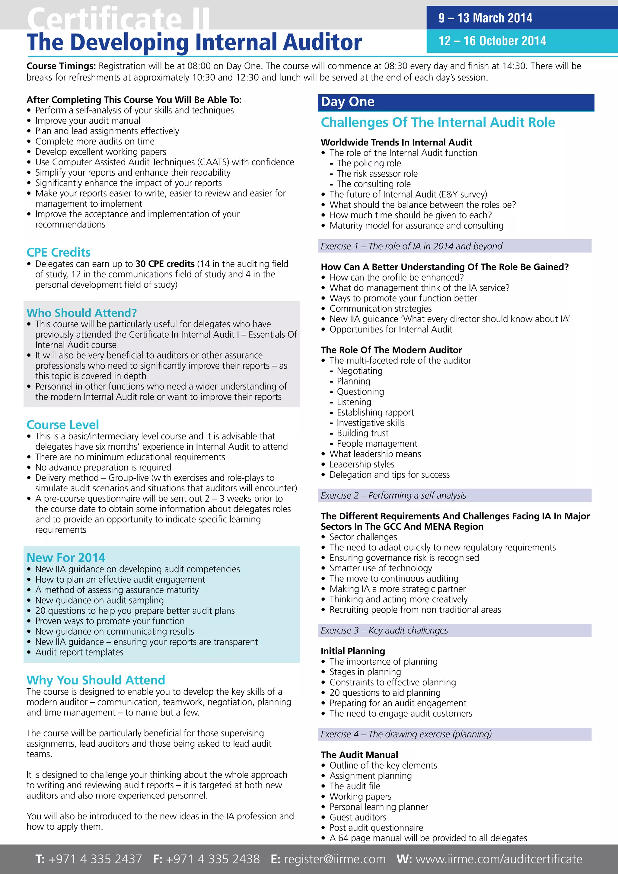 Certificate in Internal Audit | PDF