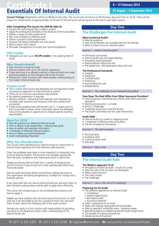 Certificate in Internal Audit | PDF