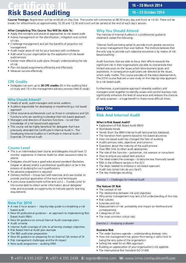 Certificate in Internal Audit