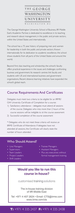 Certificate in Leadership Effectiveness for Managers | PDF
