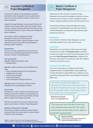 The George Washington UNiversity's Certificate in Project Management | PDF