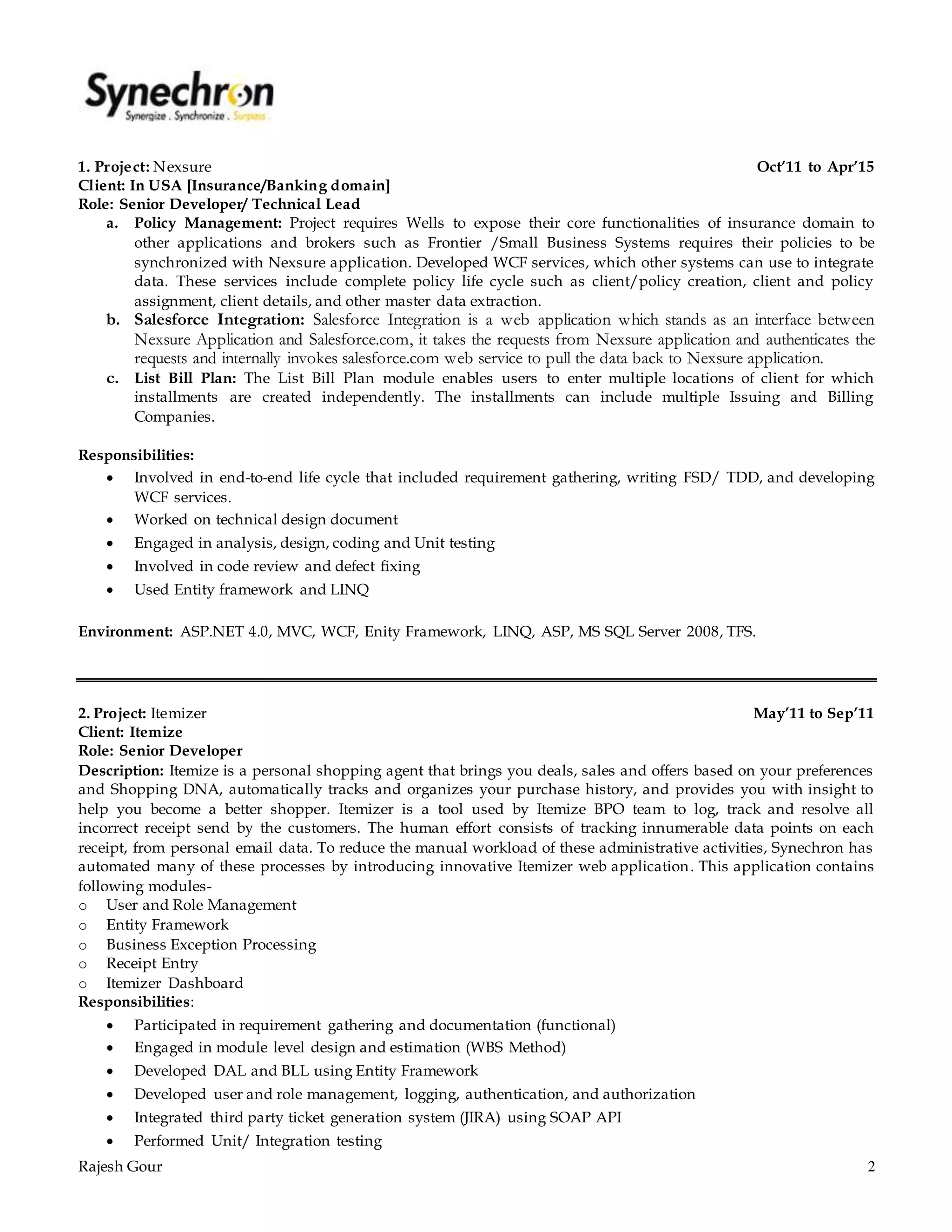 Synechron_Candidate_Rajesh Gour | DOCX