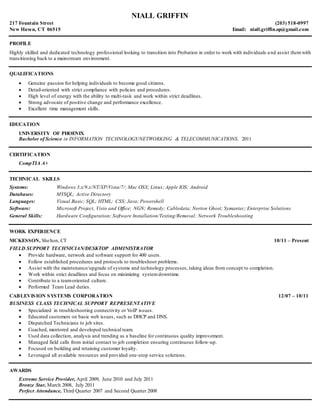 NiallGriffin2016Resume | PDF