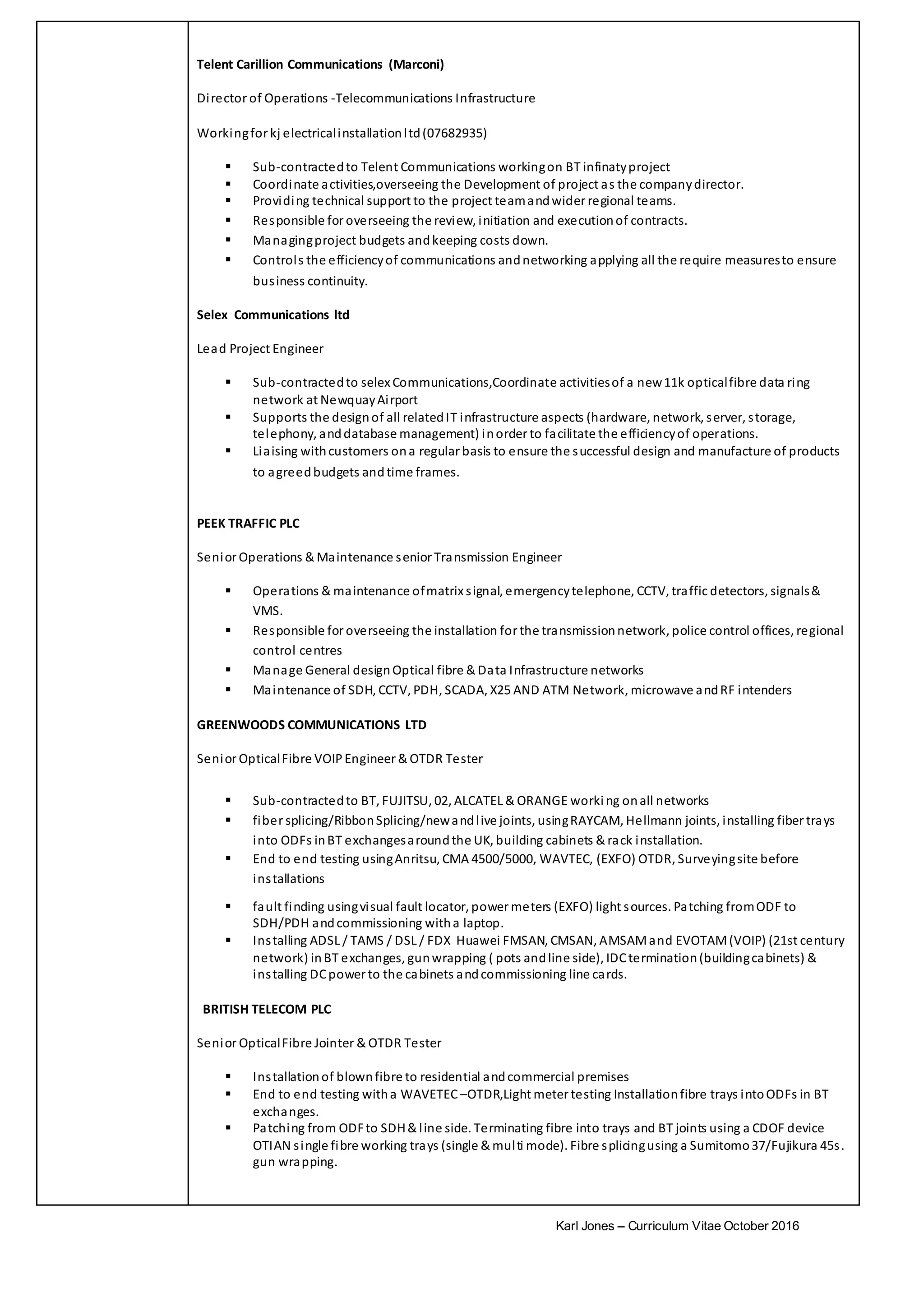 Karl jones Aramco CV -Use this one - Copy | DOCX
