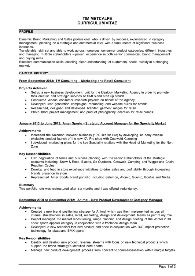 Tim Metcalfe CV 15.5.15