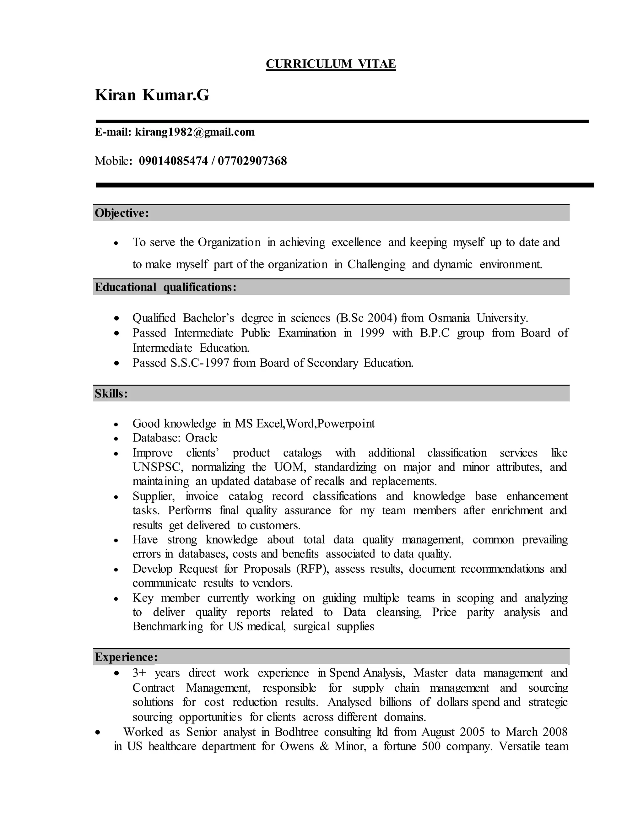 Kiran Kumar G Pdf
