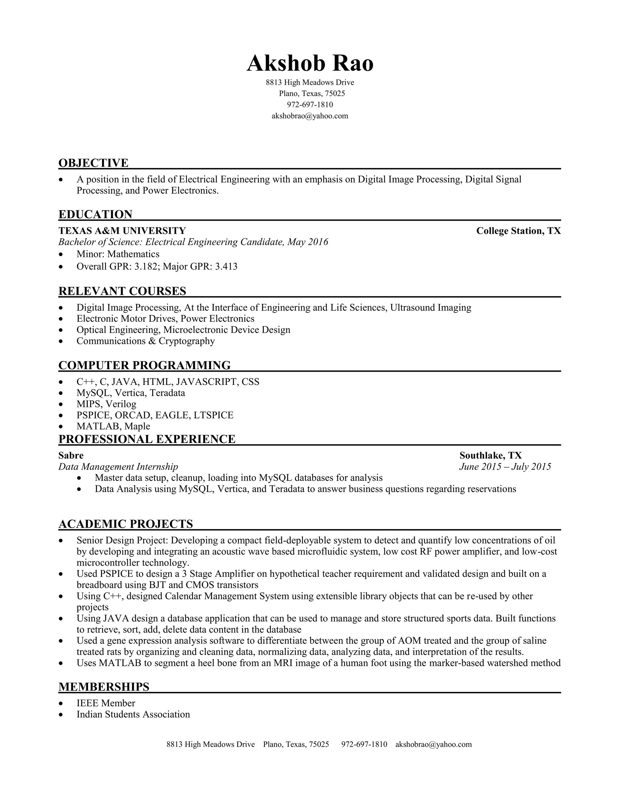 Resume | PDF | Programming Languages | Computing