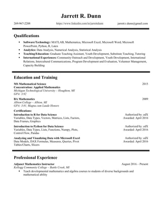 Jarrett's Resume | PDF | Educational Assessment | Education