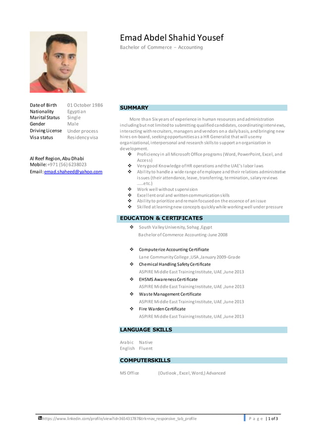 Emad CV | PDF