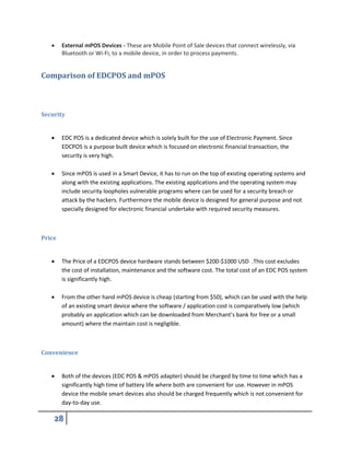Report on ISO8583,EDCPOS vs mPOS and EMV vs Magnetic Strip Cards | PDF
