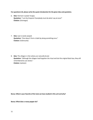 Unit 1 Assessment | PDF