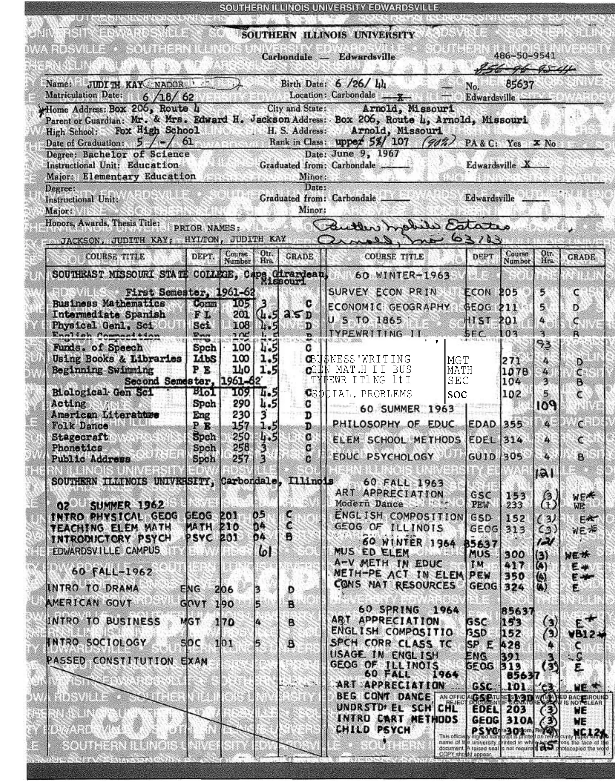 Transcript, SIUE Converted2 | PDF
