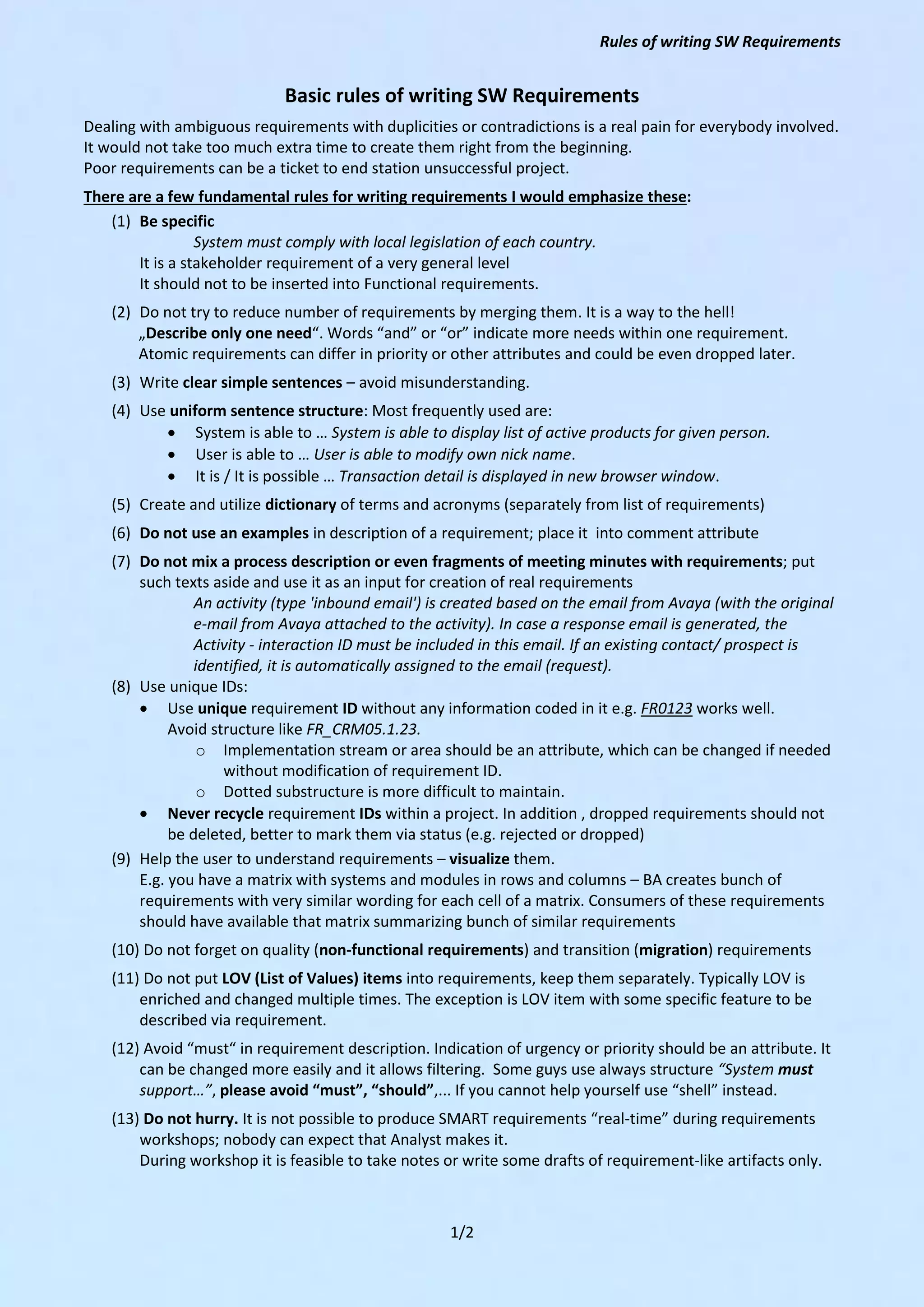 Writing_SW_Requirements_Basics | PDF