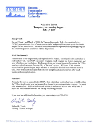 Letter of Reference - TCRA | PDF