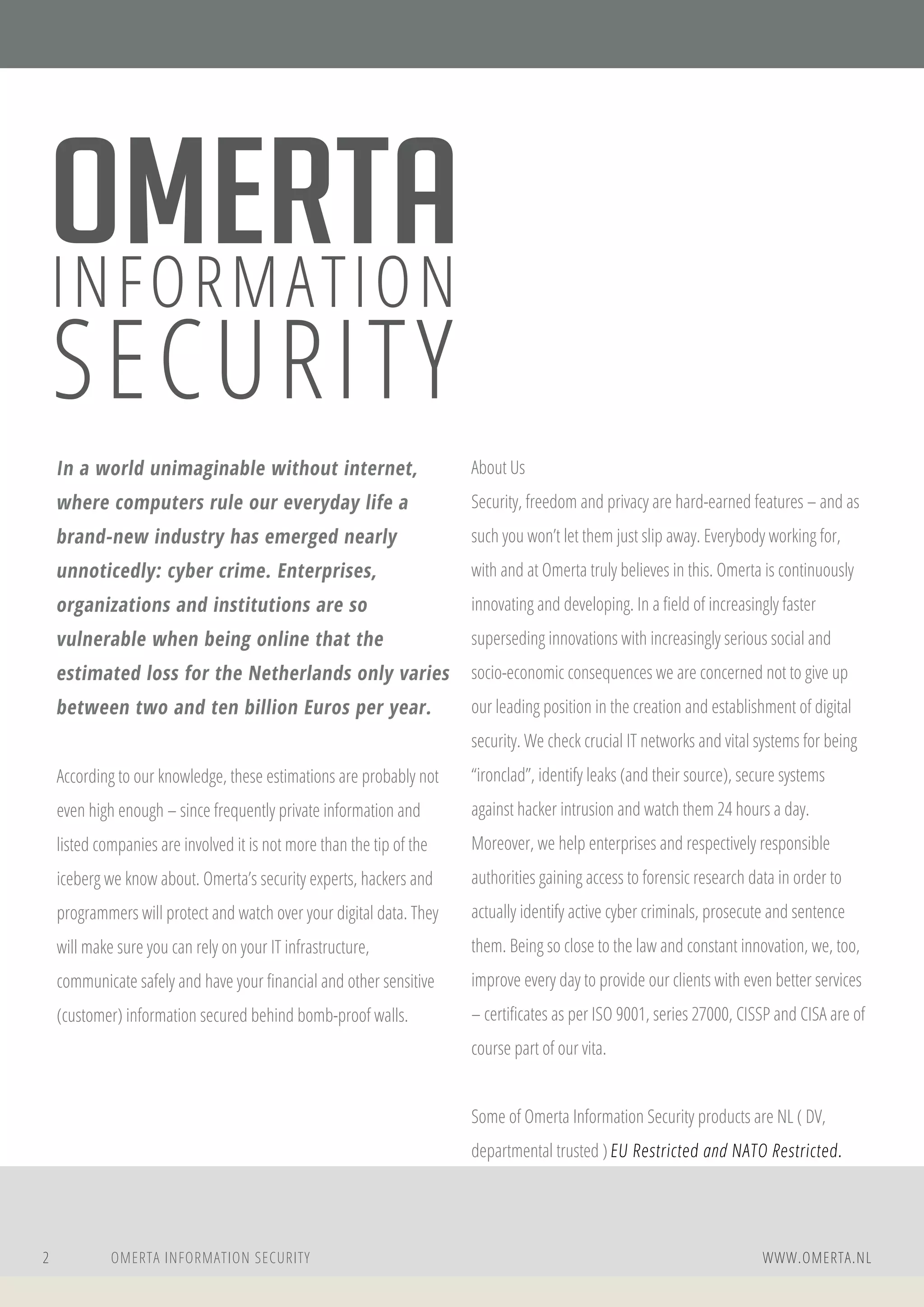 Portfolio Omerta Information Security - Engels | PDF