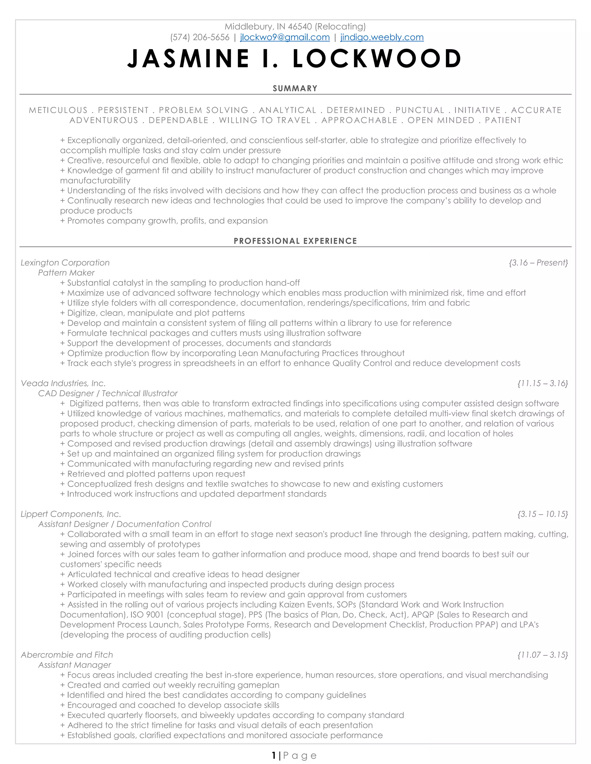 Jasmine Lockwood - Resume | PDF