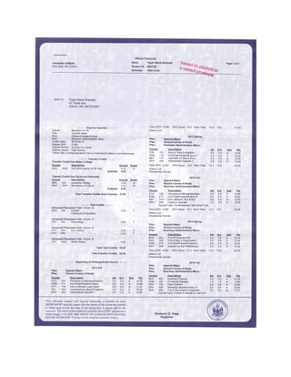 University of Maine Transcript Taylor Brackett | PDF