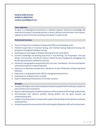 Sandeep A Resume | DOCX