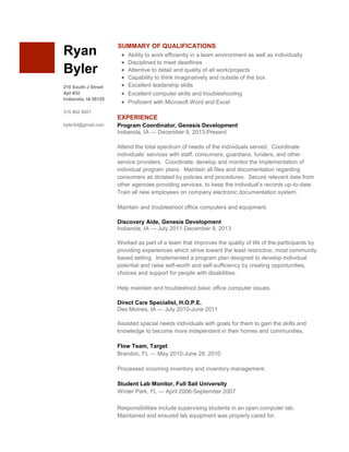 Ryan Byler, Resume- | PDF