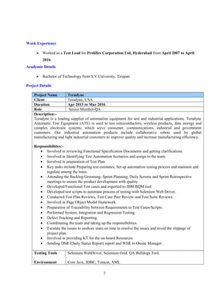 9 Yrs Manual and Selenium Testing Profile | DOC