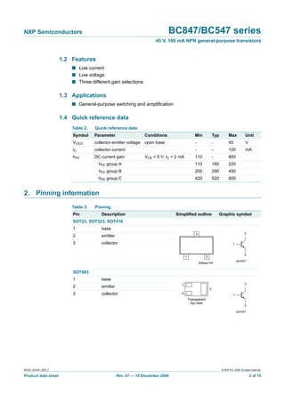 Bc847 bc547 ser | PDF