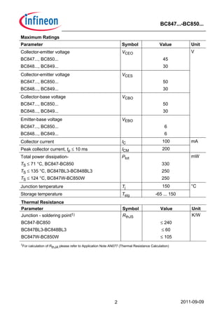 NPN Silicon AF Transistors | Infineon Technologies | PDF