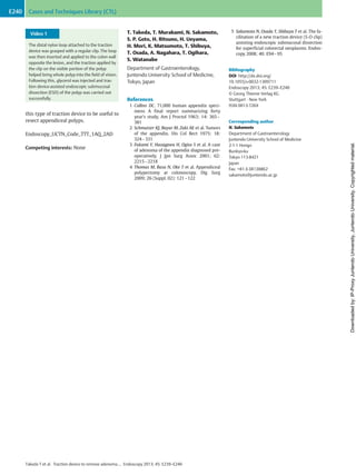 Traction device to remove an adenoma in the appendiceal orifice by ...