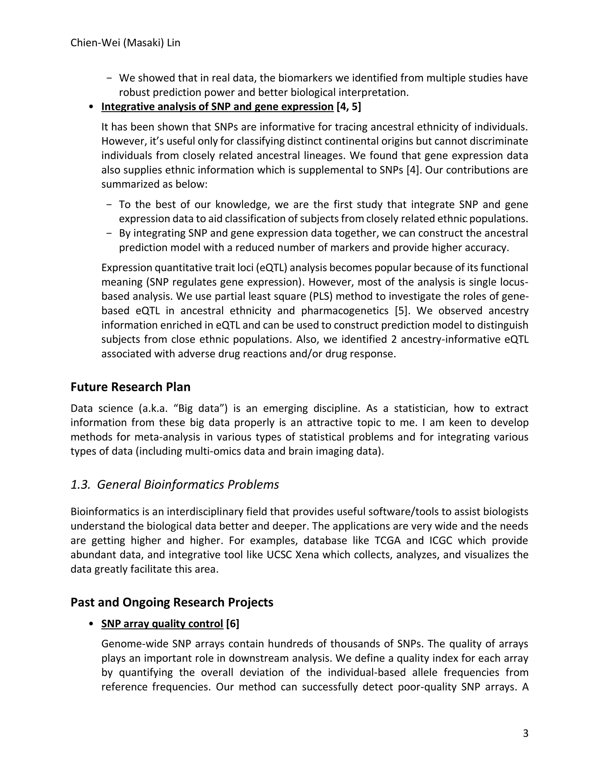 Research Statement Chien-Wei Lin | PDF